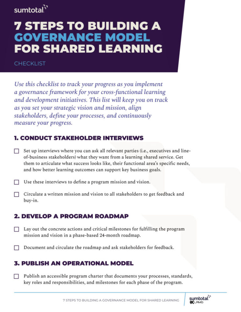 7 Steps to Building a Governance Model For Shared Learning - LRMG